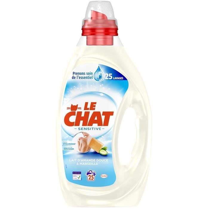 LOT DE 6 - LE CHAT Sensitive - Lessive liquide au lait d'amande douce ...