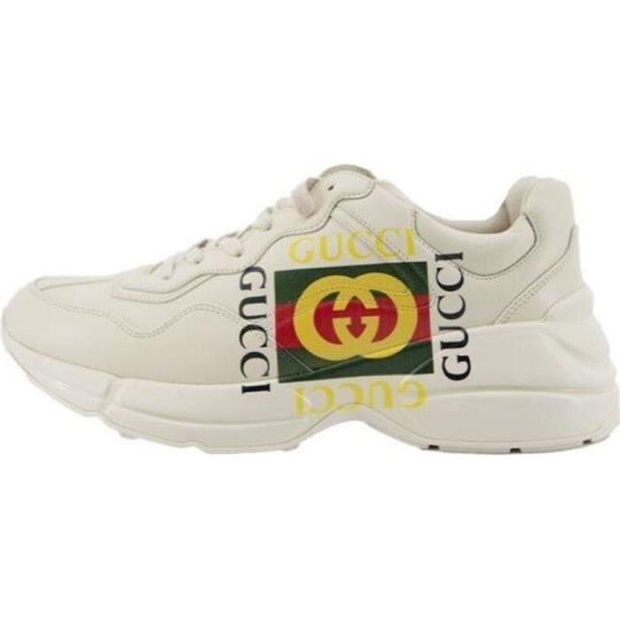 Basket Guccis Rhyton Homme Femme Chaussure Sneakers Pas Cher blanc ...