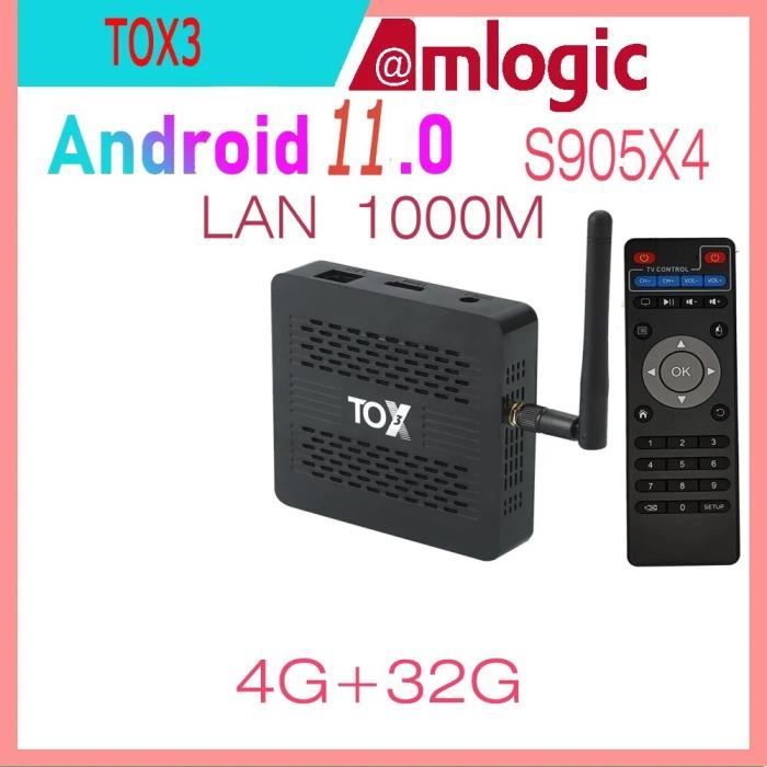 Boîtier Smart TV Android 11,Amlogic S905X4,Quad Core,4 go 32 go,1000M LAN,2.4G,5G,double Wifi ...