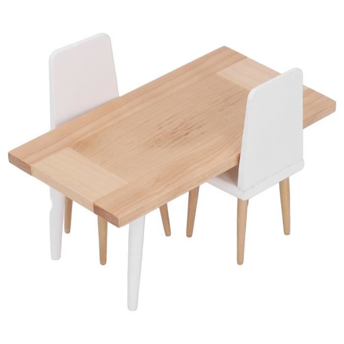 Ensemble de meubles de maison de poupée en bois - SALALIS - échelle 1:12 - 6 pièces - Blanc ...