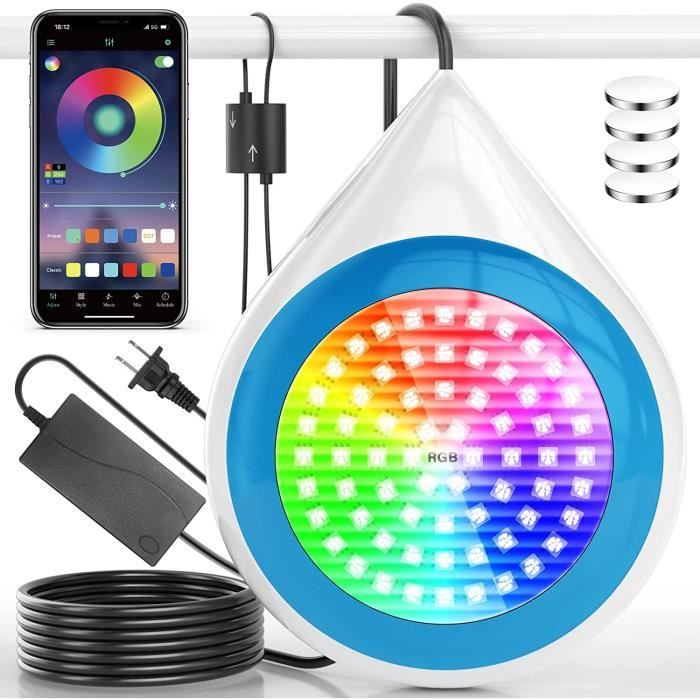 RGB LED Pour Piscine Lampe Piscine Hors Sol IP68 Imperméable 12V ...