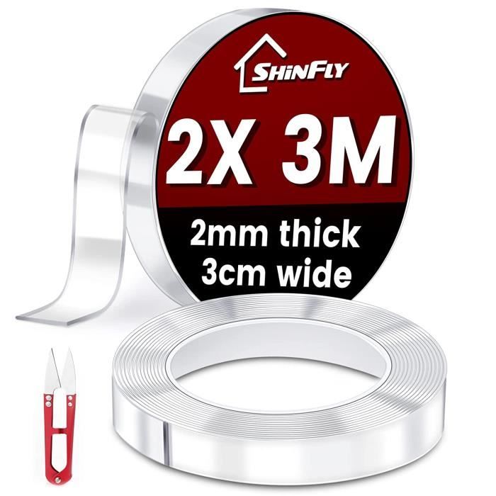 Double Face Extra Fort 6M, shinfly Double Face, Lavable et Réutilisable ...