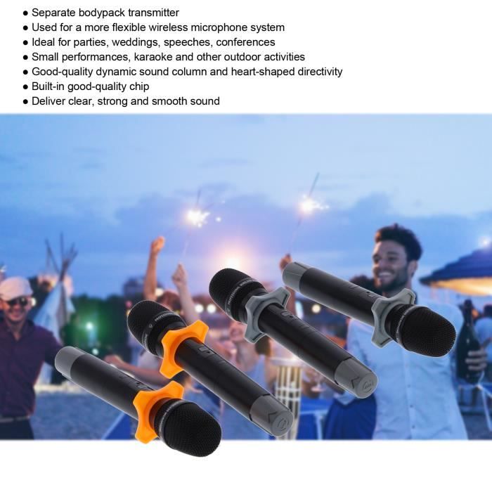 Système de microphone sans fil 4 canaux Système de microphone sans fil ...