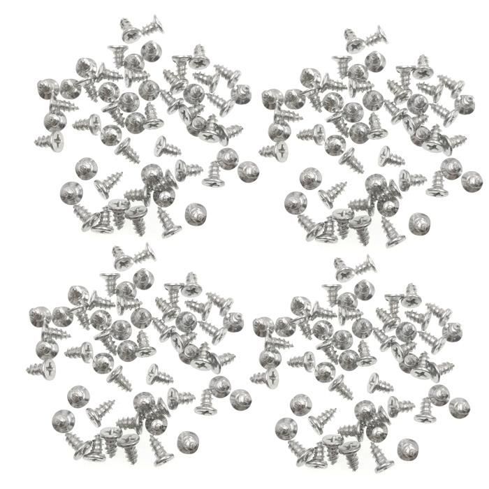 200 X Vis À Bois Cruciforme À Tête Plate En Acier Inoxydable M4 X 8Mm Vis De Fixation Boulons ...