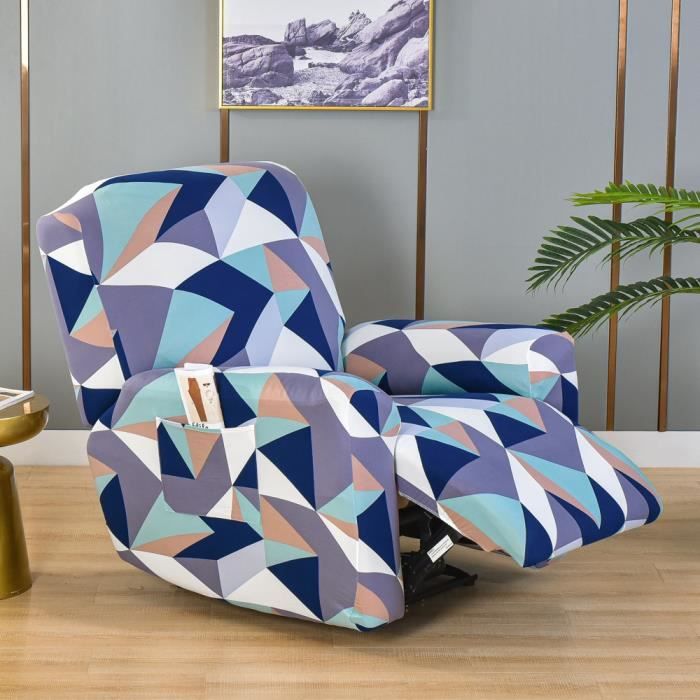 Lot de 4 housses de chaise inclinables imprimées extensibles, Housse de ...