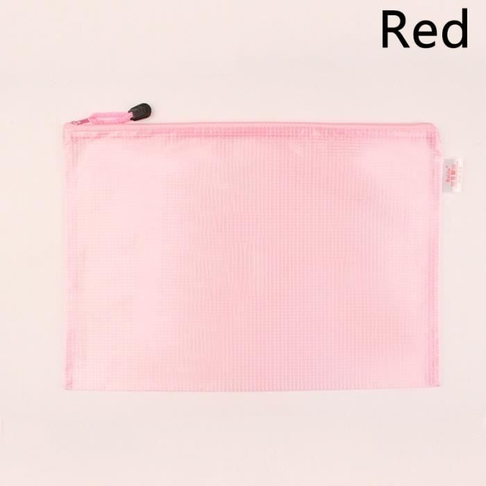 POCHETTE PLASTIQUE,Rouge-A5--Sac de rangement Transparent pour ...