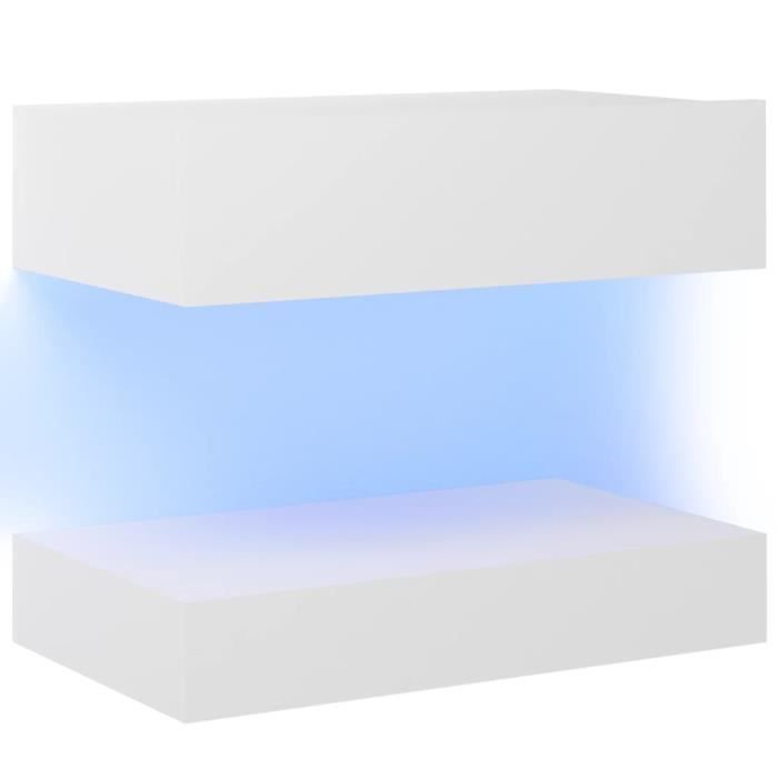 AKO Table de chevet Blanc 60x35 cm Aggloméré - AKO7807118956167 ...