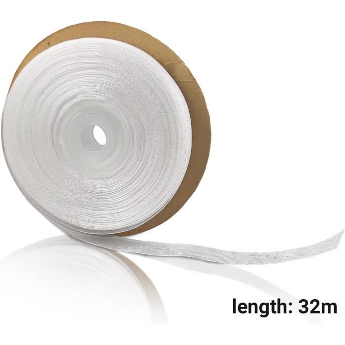 Netuno ruban 12mm x 32m couleur blanc ruban décoratif ruban cadeau ...