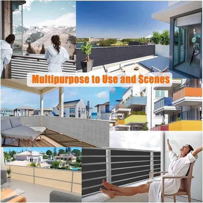 Brise-Vue Pour Balcon 90 X 850 Cm Brise Vent Terrasse, Brise-Vue Balcon ...