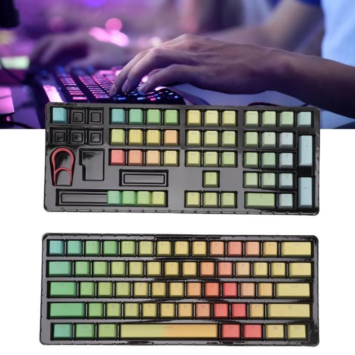 Keycaps PBT Translucent Sublimation Rainbow Gradient Mechanical 108 ...
