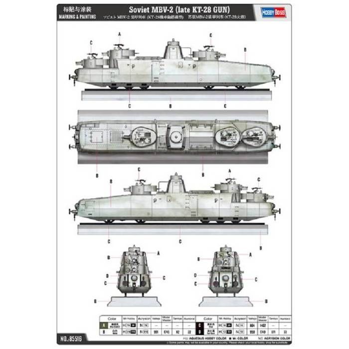 Maquette Train Maquette Soviet Mbv-2 (late Kt-28 Gun) Hobby Boss 85516 ...