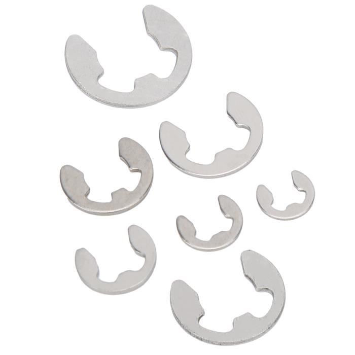 Pwshymi Ensemble de circlips 200pcs Kit de Circlips Clip E en Acier ...