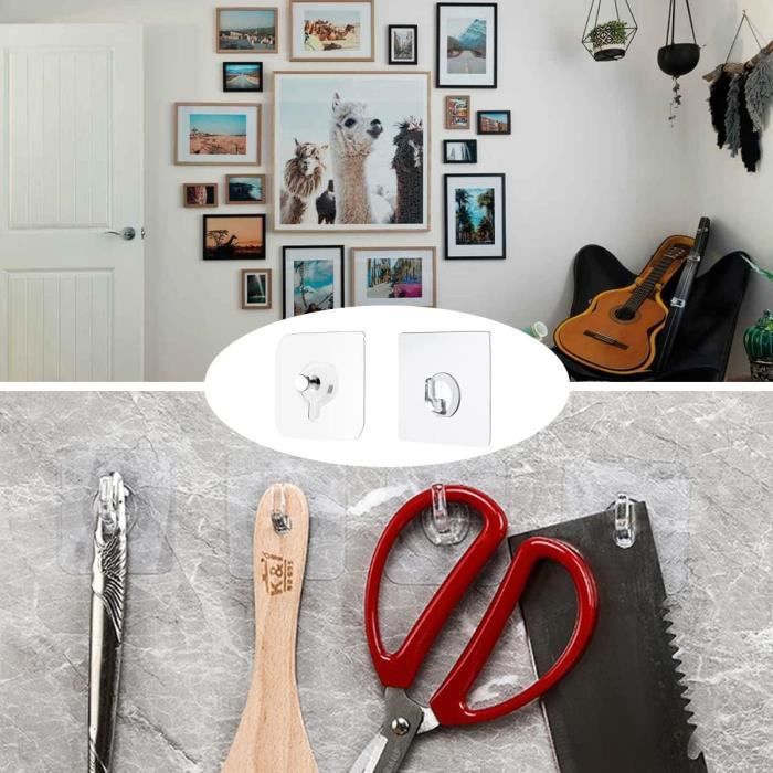 Accroche Tableau Sans Percer 30 Pcs, Fixation Murale Sans Percer ...