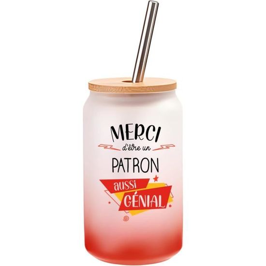 Verre Cocktail Merci Patron Génial | Idée Cadeau Verre À Eau Avec ...