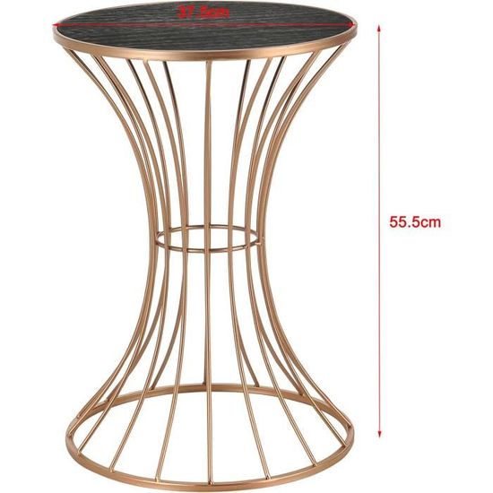 Table de Salon en Forme Sablier Table Basse Table de Rangement Métal et ...