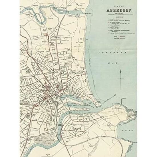 Map 1934 Aberdeen City Scotland Plan Chart Art Print Canvas Premium ...