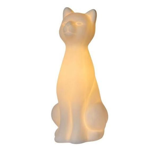 Lucide - Lampe de table Cat classique blanc - Chat - Cdiscount Maison
