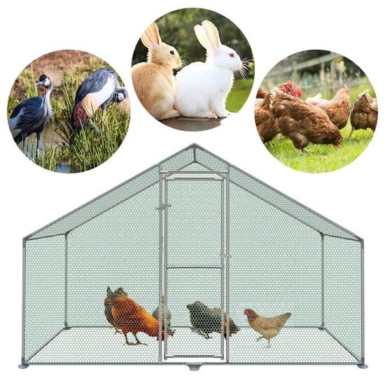 Poulailler - LZQ - Grande cage en métal - Housse imperméable ...