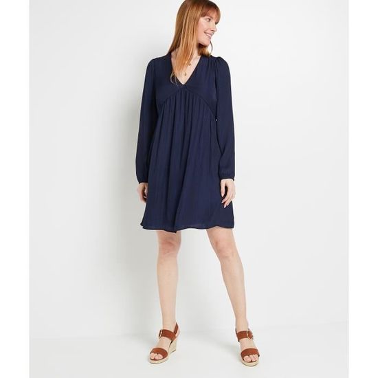Robe fluide femme - GRAIN DE MALICE - Marine - Bleu - Adulte - Femme Marine - Cdiscount Prêt-à ...