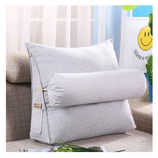Changan-Coussin de Lecture Triangulaire Cale Nuque Soutien Dos en Lin ...