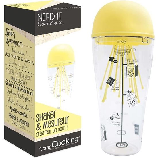 SCRAP COOKING ScrapCooking - Shaker Mesureur Need’it - Verre Doseur Gradué Pate à Crêpes ...