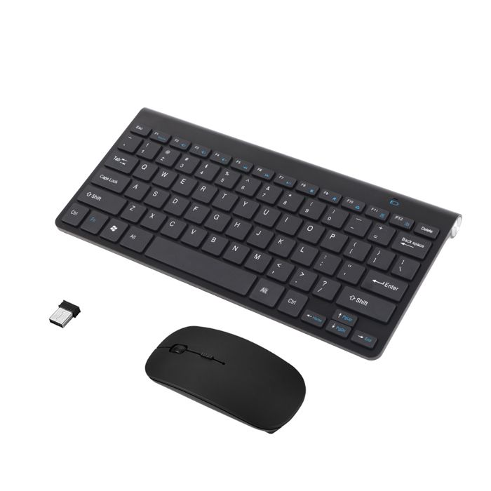 Kit clavier et souris sans fil fin 2,4 GHz pour ordinateur de bureau ...
