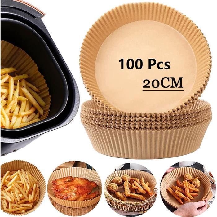Papier Cuisson pour Air Fryer [100 Pièces], Papier Sulfurisé Rond ...