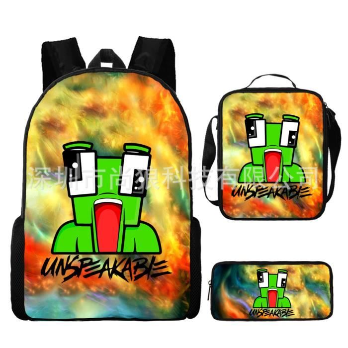 UNSPEAKABLE Cartoon Backpack Three Piece 7 Trendy Large Capacity Dirty ...