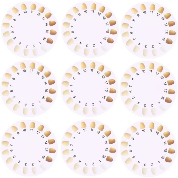 Kit Dentaire - 20 Pcs Blanchiment Dents Nuancier Guide Couleur ...