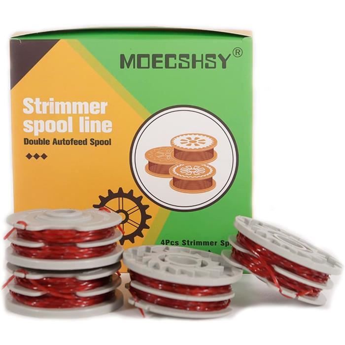 Lot de 4 bobines de fil de rechange pour débroussailleuse Flymo Flymo FLY021 de 11 m de diamètre ...