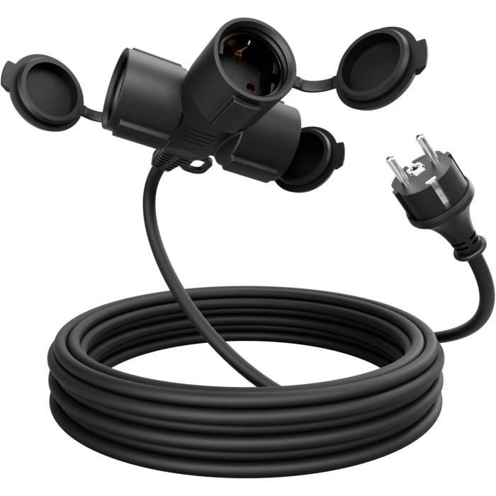 Rallonge électrique - Rallonge Electrique - 5m - 3 Prises - Étanche ...