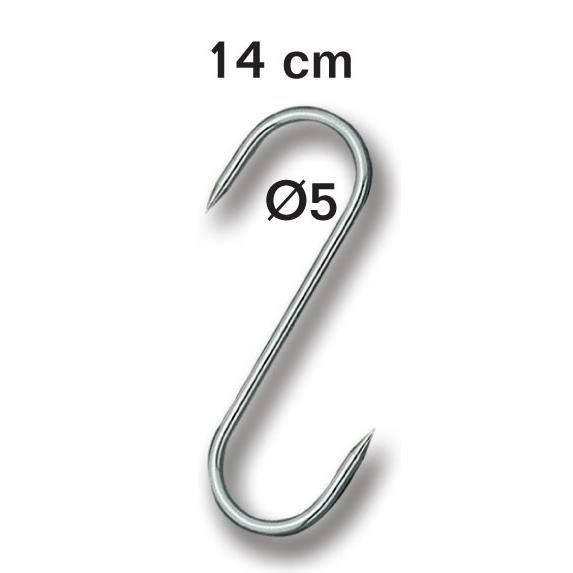 Crochet inox de boucher esse, 14 cm, diamètre 5 mm, Lot de 5 pièces ...