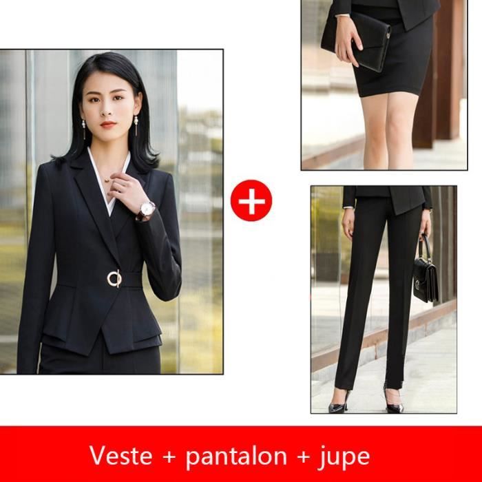 Costume Femme de marque Costume d'affaires-Noir Noir - Cdiscount Prêt-à ...