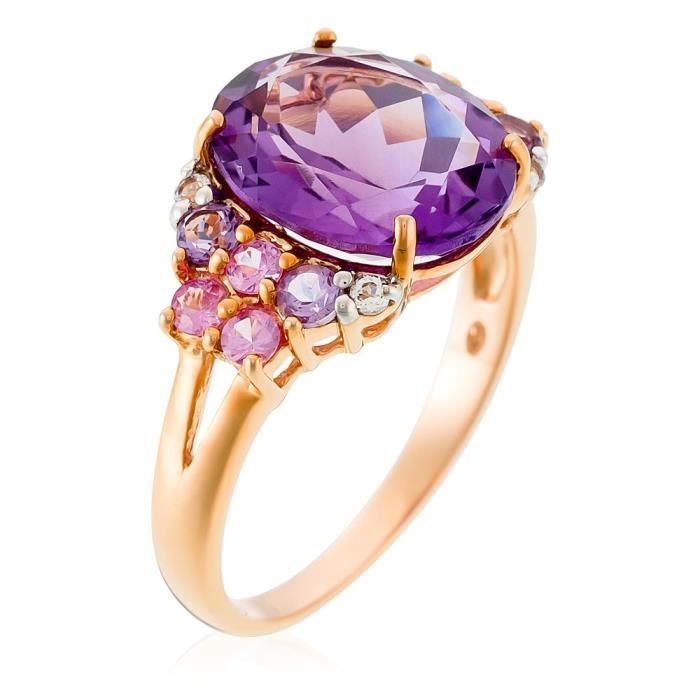 Bague Or Rose et Pierres précieuses Or - Achat / Vente bague - anneau ...