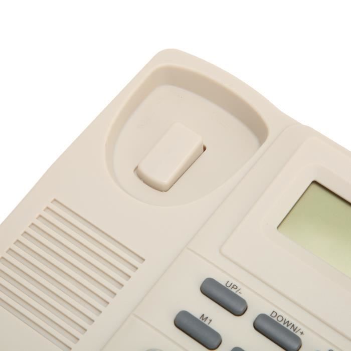 Téléphone fixe filaire avec affichage d'identification d'appelant Numérotation rapide Blanc ...