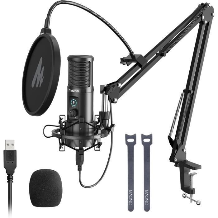 Usb Microphone À Condensateur, Micro Pc Avec Un Bouton Muet Et Gain ...