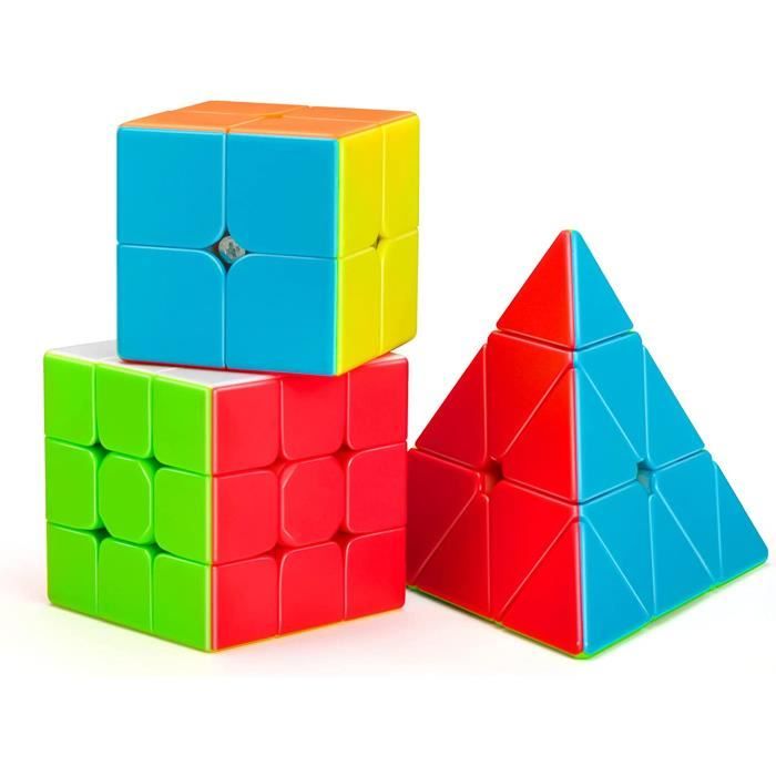 Maomaoyu Speed Cube Coffret, Pack de 3,Cube Magique 2x2 3x3 Pyraminx ...