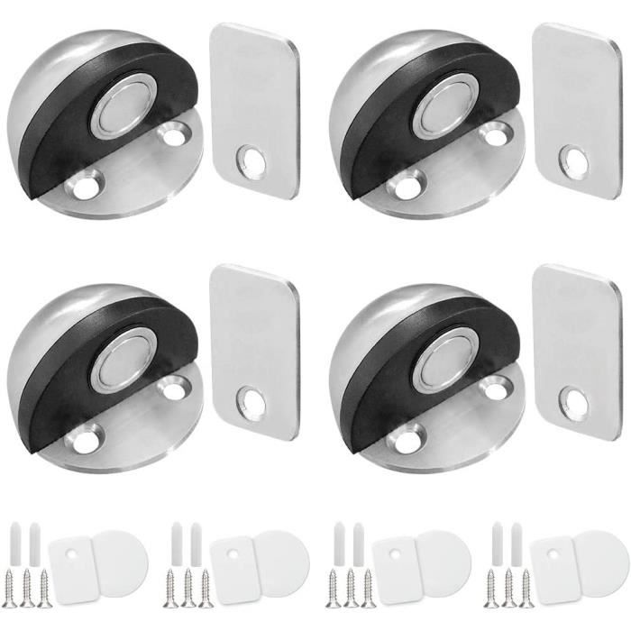Shackcom 4 pcs Butoir de Porte Magnétique en Acier Inoxydable Butées ...