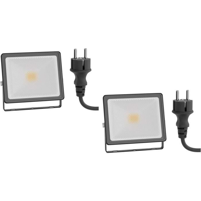 Projecteur De Jardin Led Flin, Extérieur, Ip66, Prise, Noir, 11,5 W ...