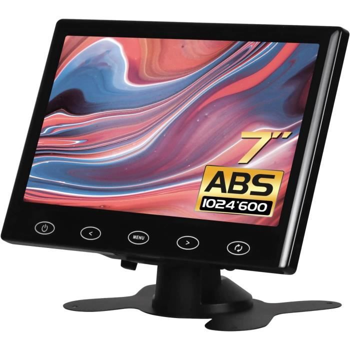 7 Pouces Cctv Moniteur, Hdmi Couleur Portable Moniteur 16:9 Hd 1024 * 600 Entrée Av-Vga-Hdmi ...
