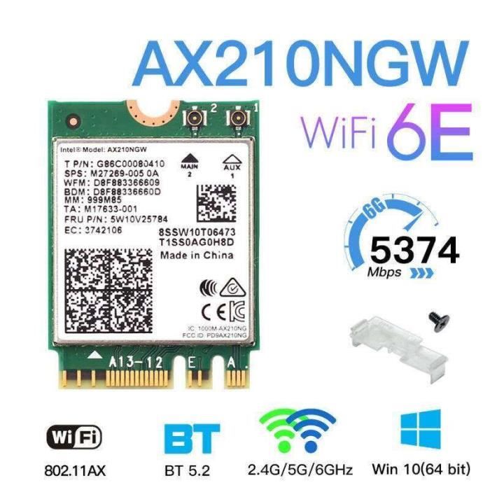 CS-08868-Carte réseau Intel AX210NGW wi fi 6E 802.11AX. 2.4 mb-s. 3000 ...
