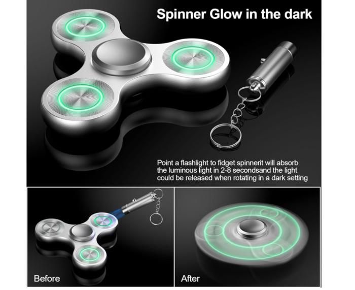 Hand Spinner Métal Fidget Toys Lumineux dans L'obscurité Jouets Durable ...