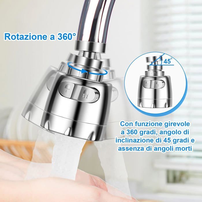 Aérateur De Robinet, Embout Robinet Cuisine Avec Rotation À 360 ...