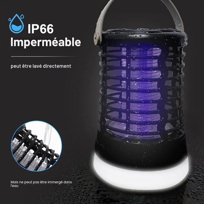 Lampe Anti Moustique Rechargeable, 3 en 1 Lampe Anti Mouche Électrique ...