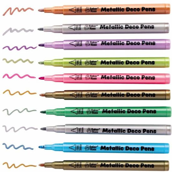 Ax379 Feutres Deco Pens Or Et Argent-Lot De 10,Stylos Couleurs ...
