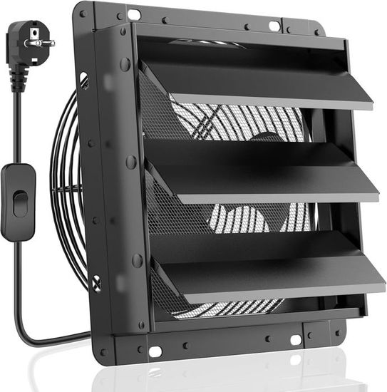 HG Power 300mm Ventilateur d'extraction à Volets 1300m³/h Extracteur d ...