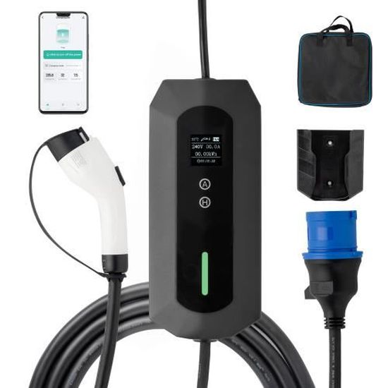 Chargeur EV type 2, chargeur de voiture électrique, câble de charge de ...