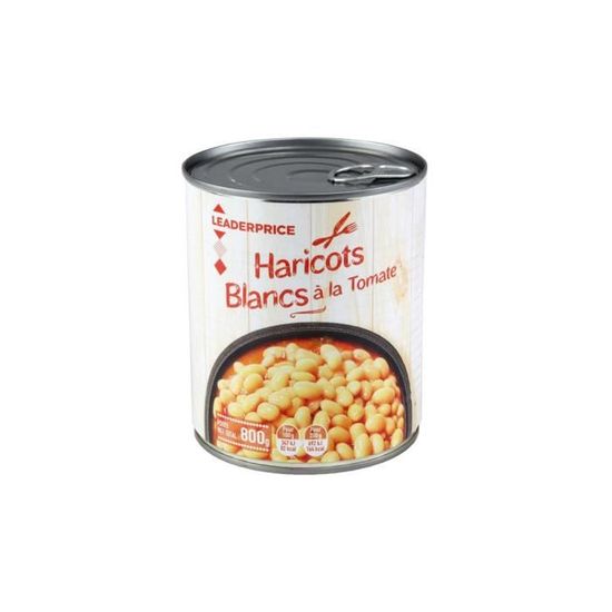 Haricot blanc à la tomate Leader Price- 500g - Cdiscount Au quotidien