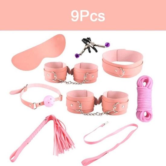 Kit Bdsm En Cuir Sexy Ensemble De Bondage Sexuel Menottes En Peluche