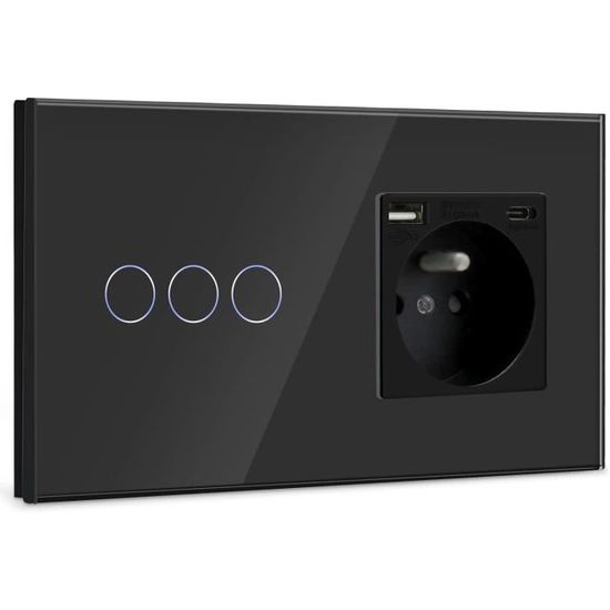 Interrupteur Tactile Avec Prise Murale Usb Et 1 Type C, Mural ...